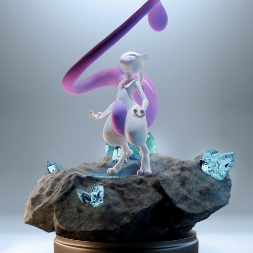 🐉 Mewtwo - Pokemon・Free 3D File for 3D printing・Cults