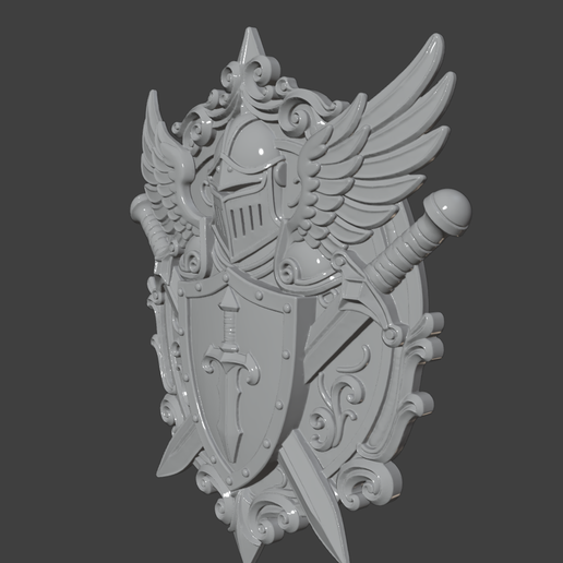 📚 Knight Crest Wallart Book Decor・ STL File for 3D printing・Cults