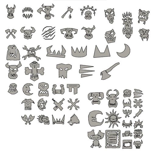 🎨 Orc Emblem Set 1・Free STL File for 3D printing・Cults