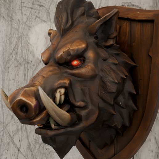 🐗 Boar Trophy・ STL File for 3D printing・Cults