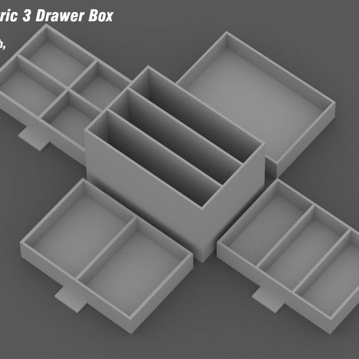 📦 (Yet Another) Parametric 3 Drawer Box・ STL File for 3D printing・Cults