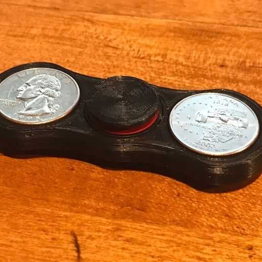 Free STL file Fidget Quarter Spinner Duo 608 Bearings 👌 ・Model to ...