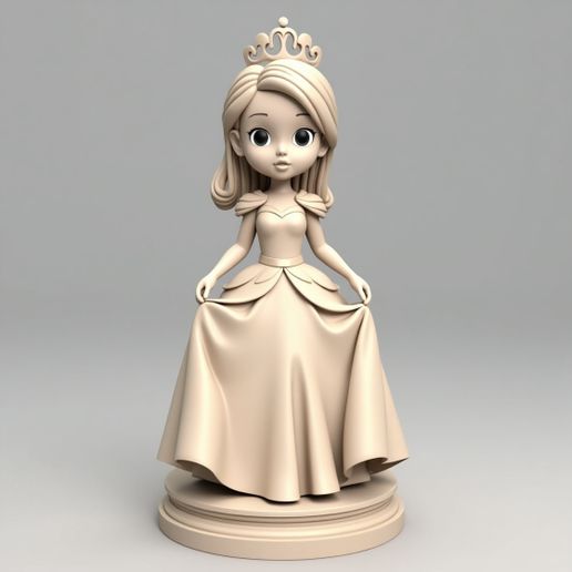 👸 Royal Grace – Princess Doll in Ball Gown with Tiara・ STL File for 3D ...