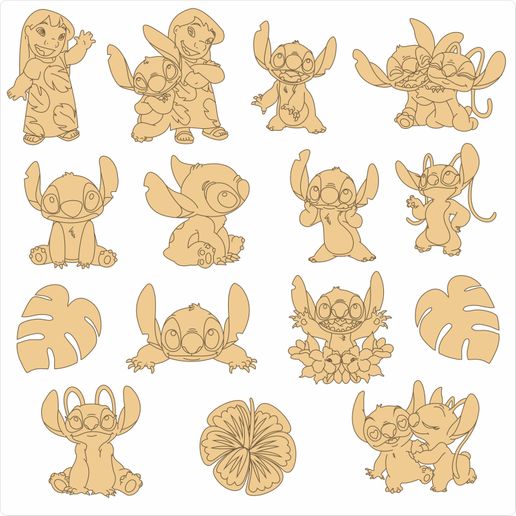 🎬 Lilo & Stitch - Vectors for laser cutting・ 3D File for CNC machining ...