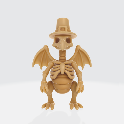 💀 Thanksgiving Skeleton Turkey 3D Print – Pilgrim Hat Funny Holiday ...