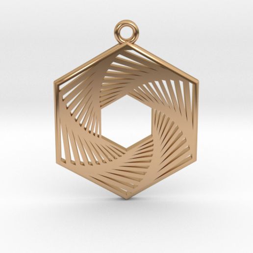 STL file Hexagonal Recursion Pendant 💎 ・3D printer model to download・Cults