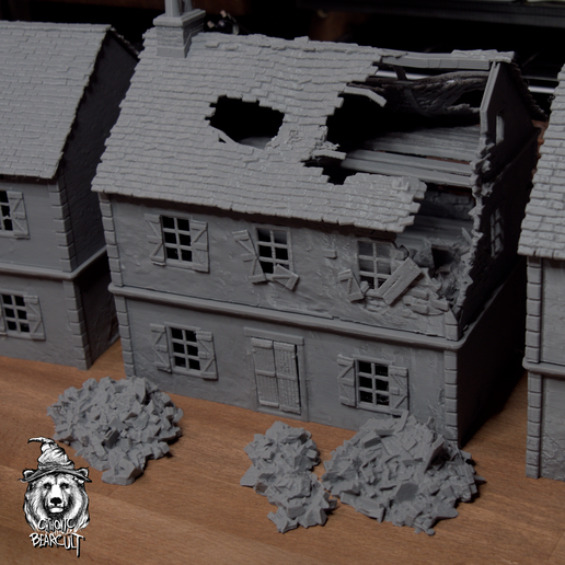 🏠 European House & Ruined Version - WW2 28mm Terrain FDM・ 3D File for ...