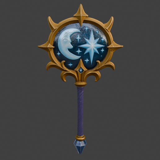 🎭 Celestial Staff・ STL File for 3D printing・Cults