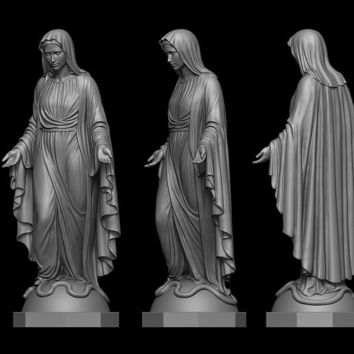 ️ Virgin Mary Statue・ STL File for 3D printing・Cults