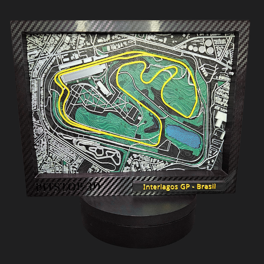 🎨 Interlagos Circuit STL - High-Res Art Map | São Paulo Track Miniature ...