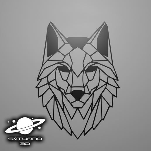 🖼️ Wall Picture - Low Poly Wolf・ STL File for ・Cults