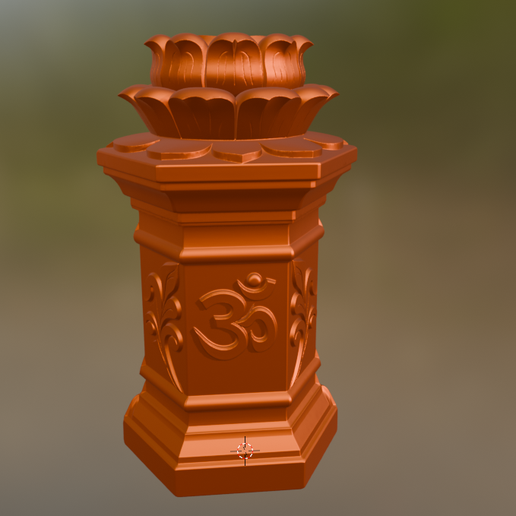 🛕 Hindu Puja Planter STL – Om Symbol Pot, Thulasi Peedam & Wax Mould ...