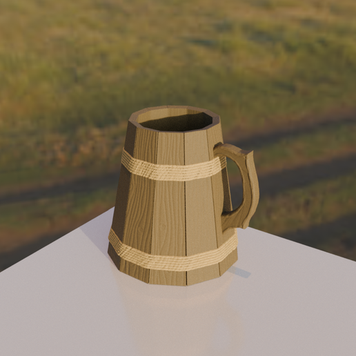 🪵 Wooden Beer Mug・ STL File for 3D printing・Cults
