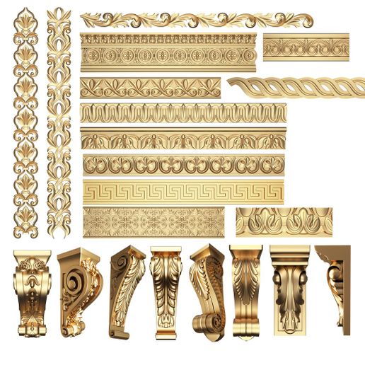 STL file Moldings Decorative legs card 33 designs 🏰 (3MF)・3D print ...
