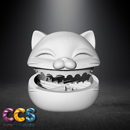 STL file Grinder chubby chibi cute cat 🐱 (3MF)・3D print design to ...