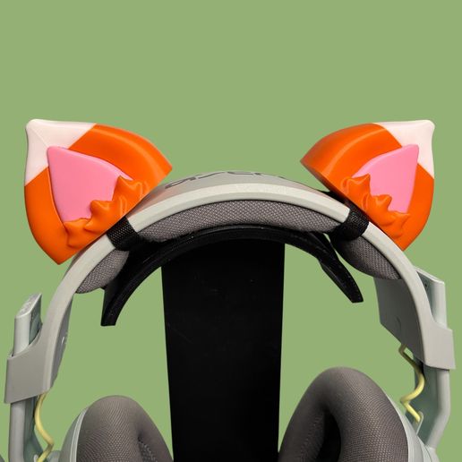 🦊 Fox ears headphones decor, headset attachment・ STL File for 3D ...