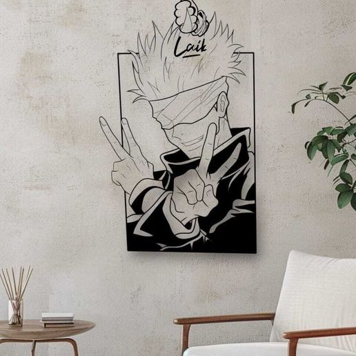🖼️ GOJO - ANIME - DECORATIVE PAINTING・ SVG File for CNC machining ...