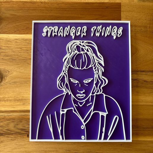 🎨 line art millie "stranger things" frame・ STL File for 3D printing・Cults