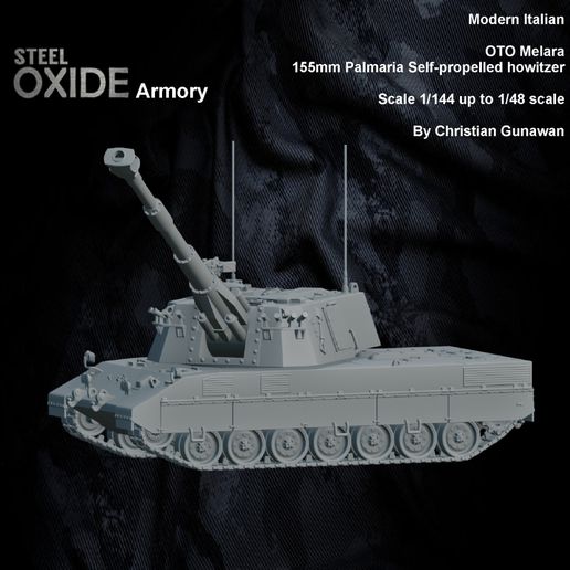 🤌 Italian OTO Melara 155mm Palmaria Self-propelled howitzer・ STL File ...