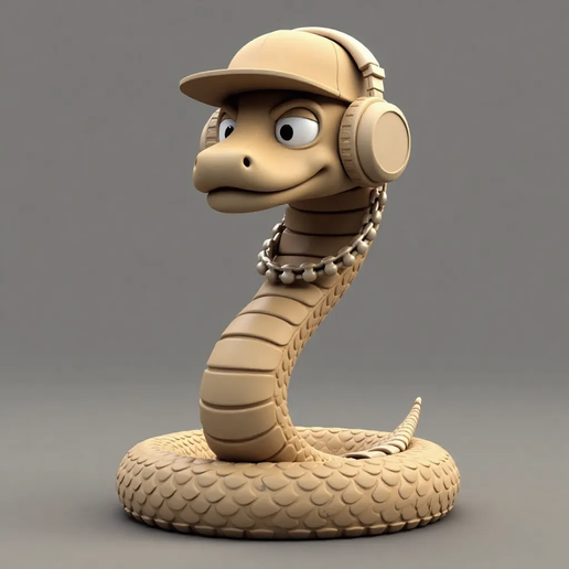 Hip-Hop Snake Vibe 🐍🎧🧢・ 3MF File for 3D printing・Cults
