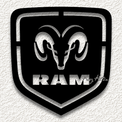 🐏 dodge ram truck emblem logo wall art home decor・ STL File for 3D ...