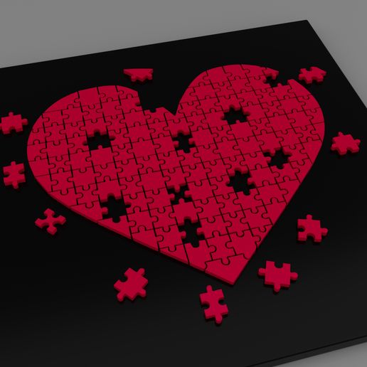 🧩 Heart-Shaped Jigsaw Puzzle – Easy Print & Assemble・ STL File for 3D ...