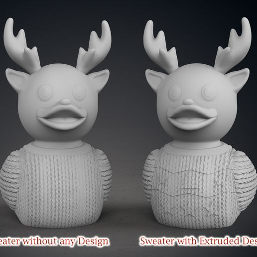 STL file Cute Raindeer With Sweater Rubber Duck 🦆 ・Model to download ...