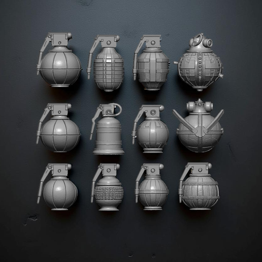 💣 Explosive Bits Set4– 3D Printable Grenades and Bombs for Miniatures ...
