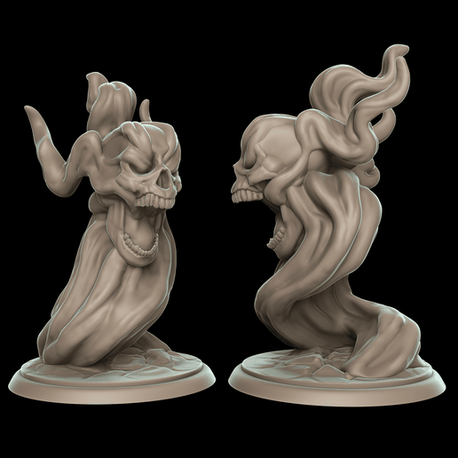 💀 Flaming Skull Miniature・ 3D File for 3D printing・Cults