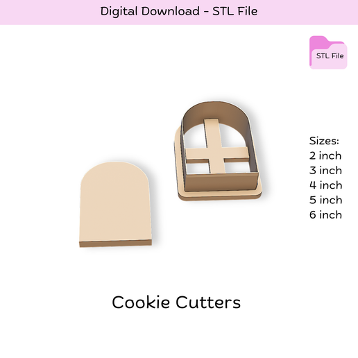 3D file Arch 04 Cookie Cutter STL File, STL Cookie Cutter File, Instant ...