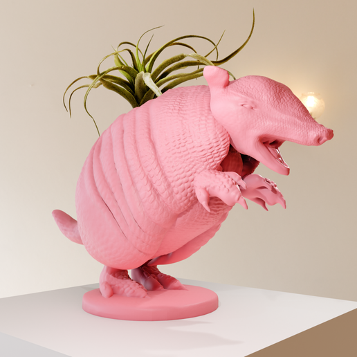 👄 armadillo standing mouth open planter pot flower vase stl・ STL File ...