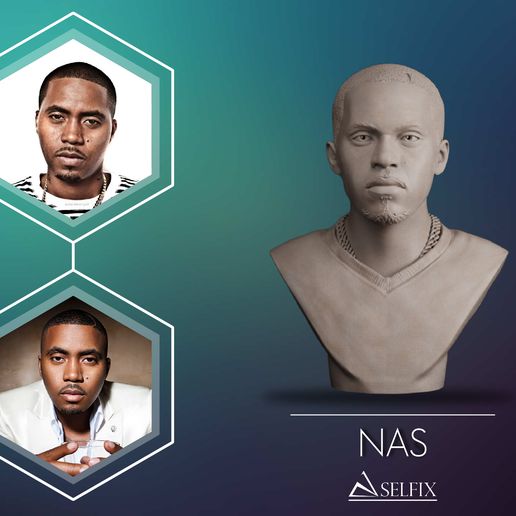 👤 Nas Bust・ STL File for 3D printing and CNC machining - Laser cutting ...
