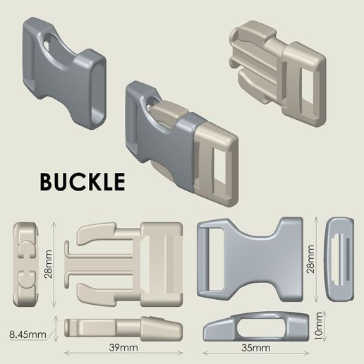 🛄 Snap Buckle・ STL File for 3D printing・Cults