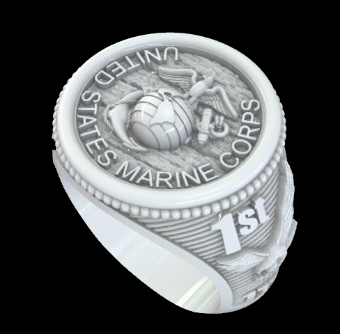 STL file Marines USMC Ring 💍 (OBJ)・Model to download and 3D print・Cults