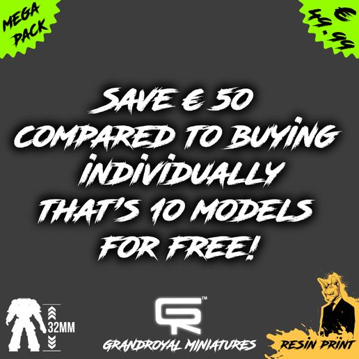 🛰 20 PCS SPACE WOLVES WEREWOLVES TROOPS POSE 1-20 MEGA PACK -1-・ 3D ...