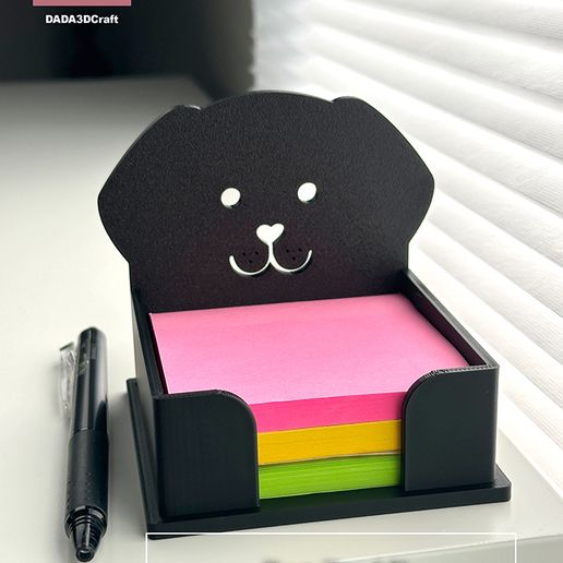 🐕 Dog Post-it Notes Holder・ STL File for 3D printing・Cults