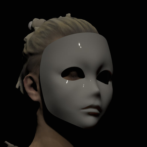 🎃 Japanese Dolly Mask Puppet Anime Face・ STL File for 3D printing・Cults