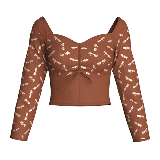 Girls Printed Cute Criss Cross Top V3 | Marvelous / Clo3d / obj / fbx ...