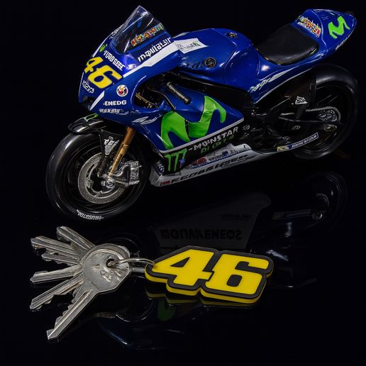 🗝️ VALENTINO ROSSI 46 KEYCHAIN・ 3MF File for 3D printing・Cults