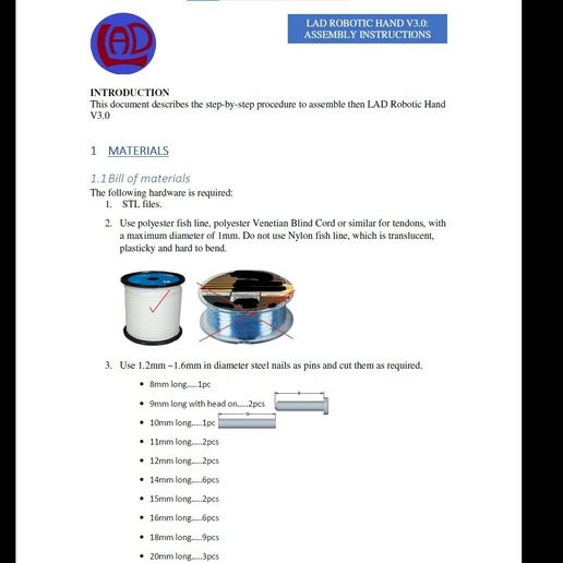LAD ROBOTIC HAND V3.0 --STL FILES AND ESP32-ARDUINO CODE INCLUDED・ 3D File for 3D printing・Cults