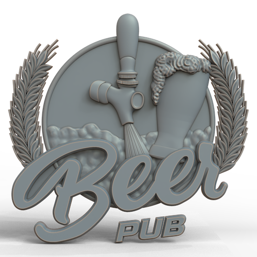 📁 3D Model STL File for CNC Router Laser & 3D Printer 2364. BEER PUB ...