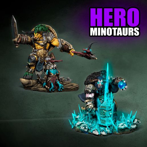 🧙 Midnight Encounter - Hero Minotaurs・ 3D File for 3D printing・Cults