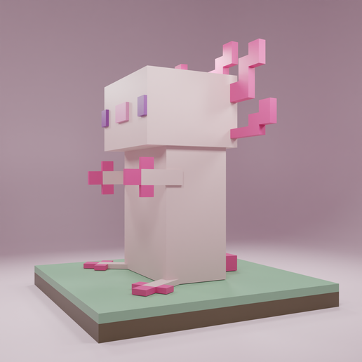 🦎 minecraft axolotl・ STL File for 3D printing・Cults