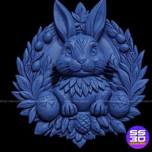 🪞 Easter Bunny Wall Decor & Bas-Relief 3D STL – Festive Spring Design ...
