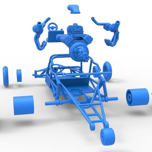🏎️ Diecast Sand drag Rail buggy Scale 1:25・ 3D File for ・Cults