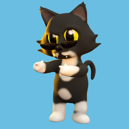 🐱 Chibi Cat Finger Guns・Free STL File for 3D printing・Cults
