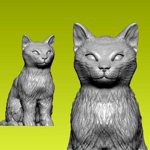 STL file Sitting cat - statue - 3D print 🐱 ・3D printable model to ...