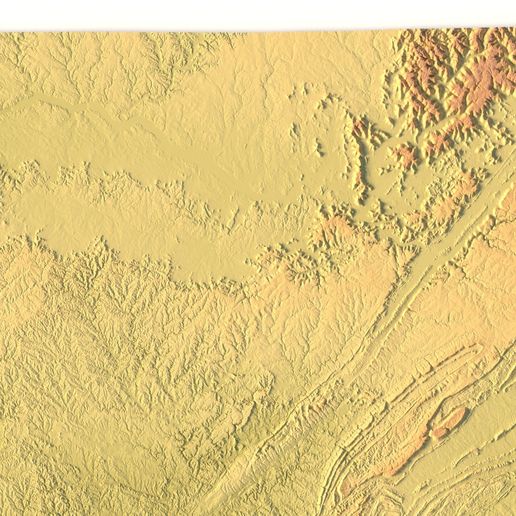 🗺️ Alabama Topographic Map STL Model・ 3D File for 3D printing and CNC ...