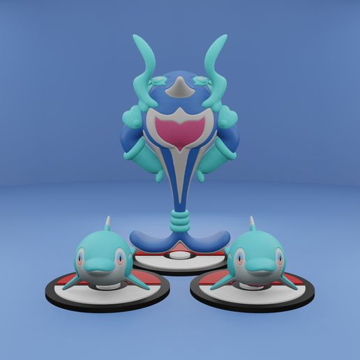 🐉 Pokemon No. 963, 964 Finizen, Palafin Zero Form, Palafin Hero Form ...