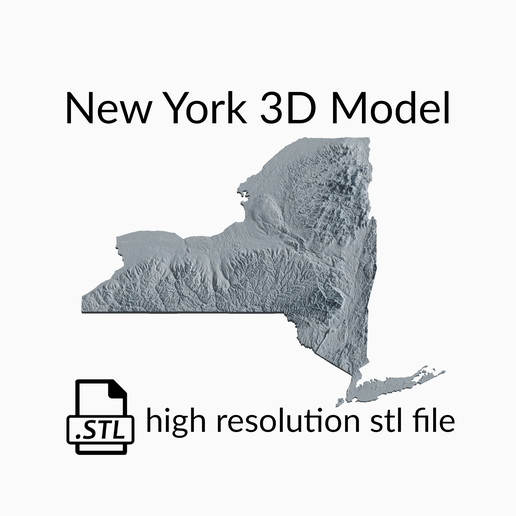 Archivo 3D USA State of New York Topographic Map - 3D Terrain Elevation ...